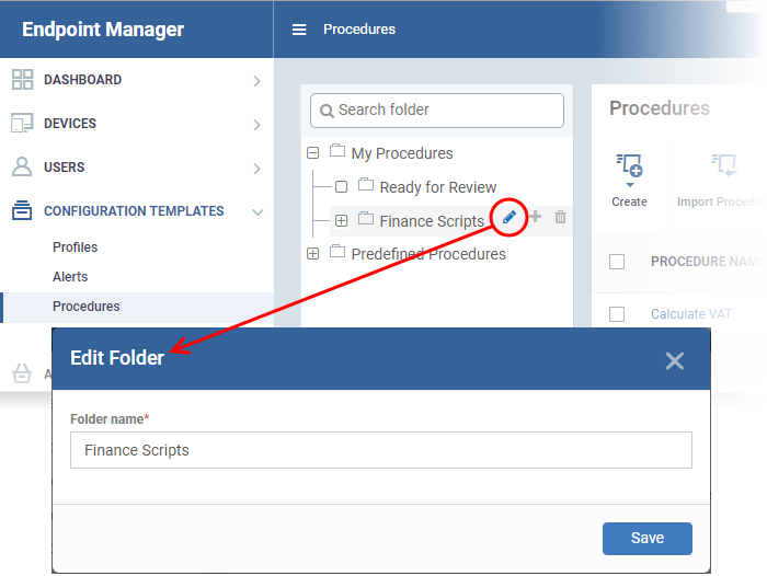 View And Manage Procedures, Security Manager Software, Endpoint Manager | ITarian